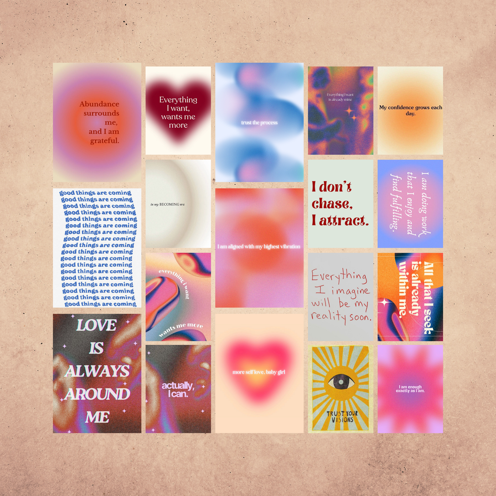 Affirmations Posters Collage Set | Set of 6 A4 Posters & 12 A5 Posters ...